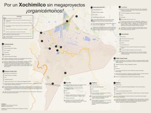 Mapa de megaproyectos en Xochimilco – Grieta
